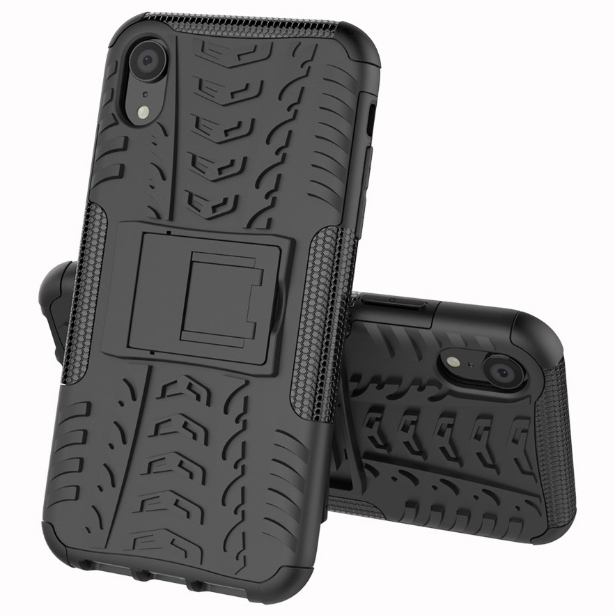 Dual Layer Rugged Tough Case for Apple iPhone XR (Black)
